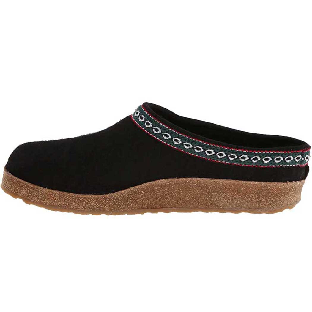 Haflinger GZ15 Classic Wool Grizzly Clog Black (Unisex)